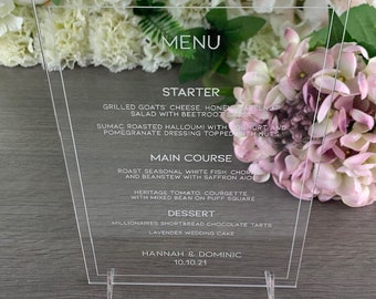 Acrylic Wedding Menu - Etsy