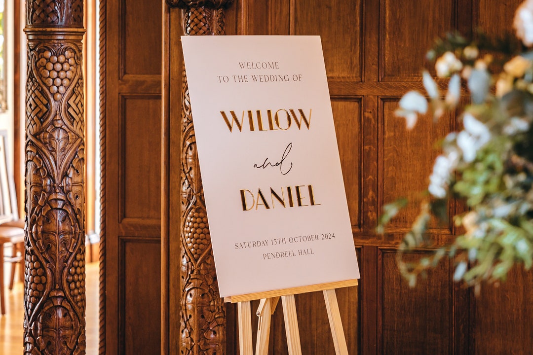 Art Deco Wedding Welcome Sign, Personalised Luxury Venue Sign, Bespoke ...