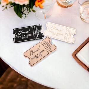 Cheers Wedding Favours, Personalised Drinks Token, Bespoke Favour, Free ...