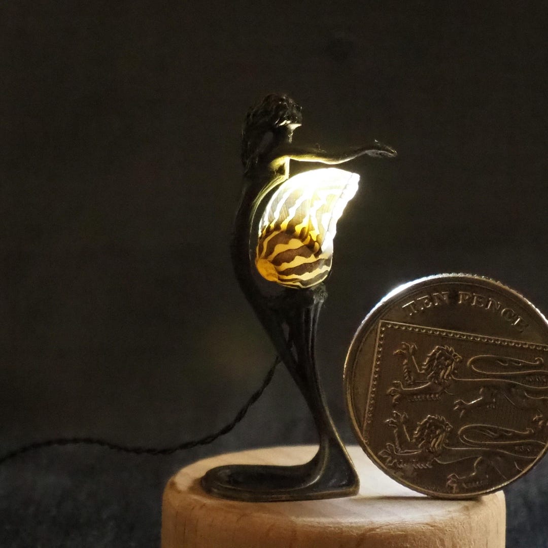 Miniature Art Nouveau Table Lamp by Neil Carter - Etsy