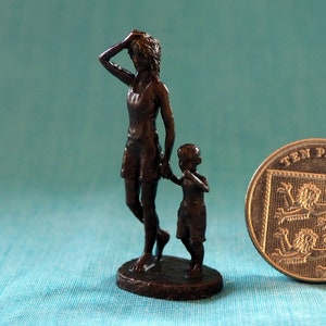 Miniature Bronze Figures Mother and Son - Etsy UK