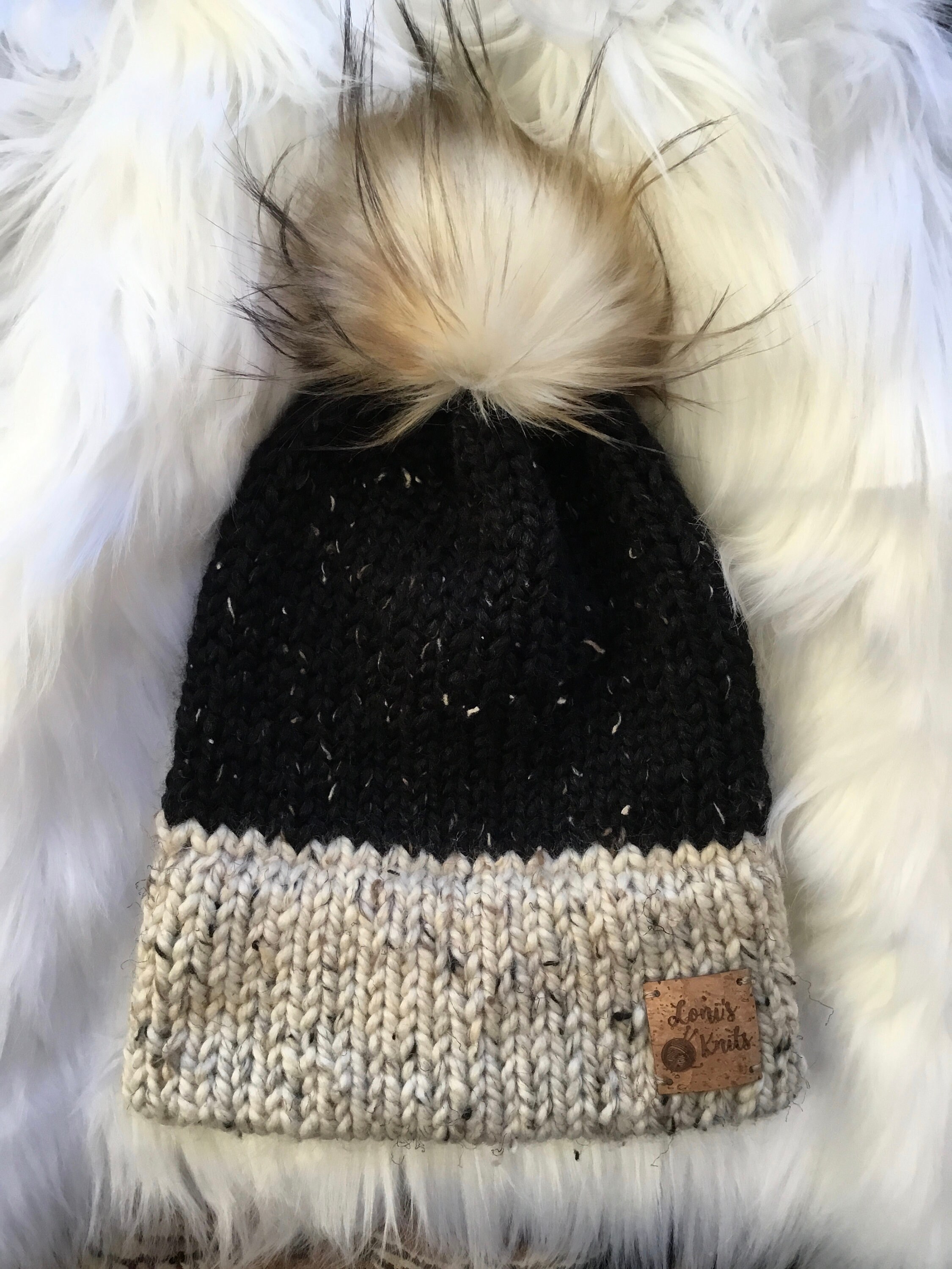 Double Brimmed Comfy Cozy Hand Knit Hat with Fab Pom Pom - Etsy Italia