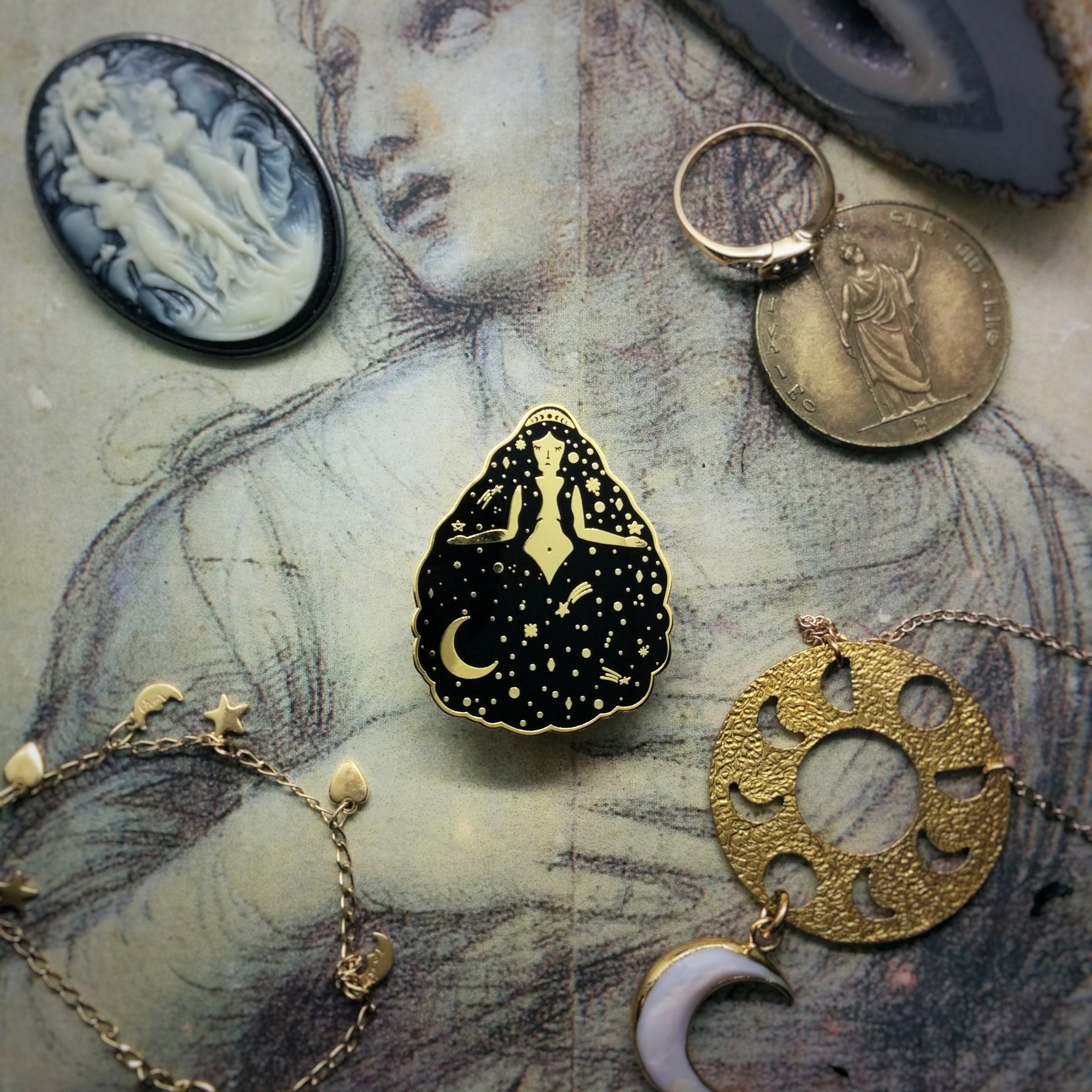 Nyx Goddess of the Night: Enamel Pin - Etsy