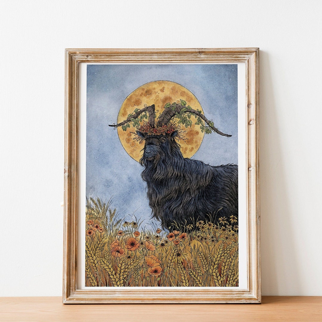 Art Print - Goat Watercolor Painting - Whimsical Art - Cottagecore ...