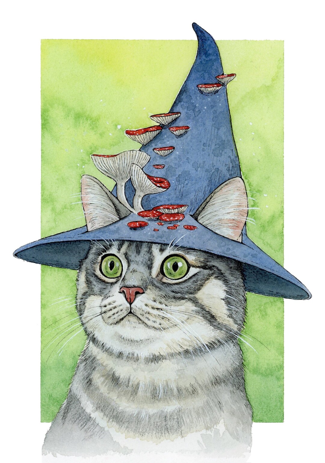Witch Cat Art Digital Download Print PNG File Home Decor - Etsy