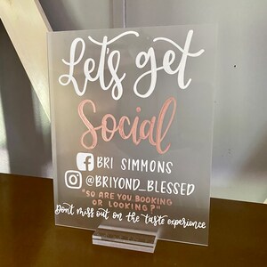 Social Media Sign Business / Let's Get Social Sign / - Etsy