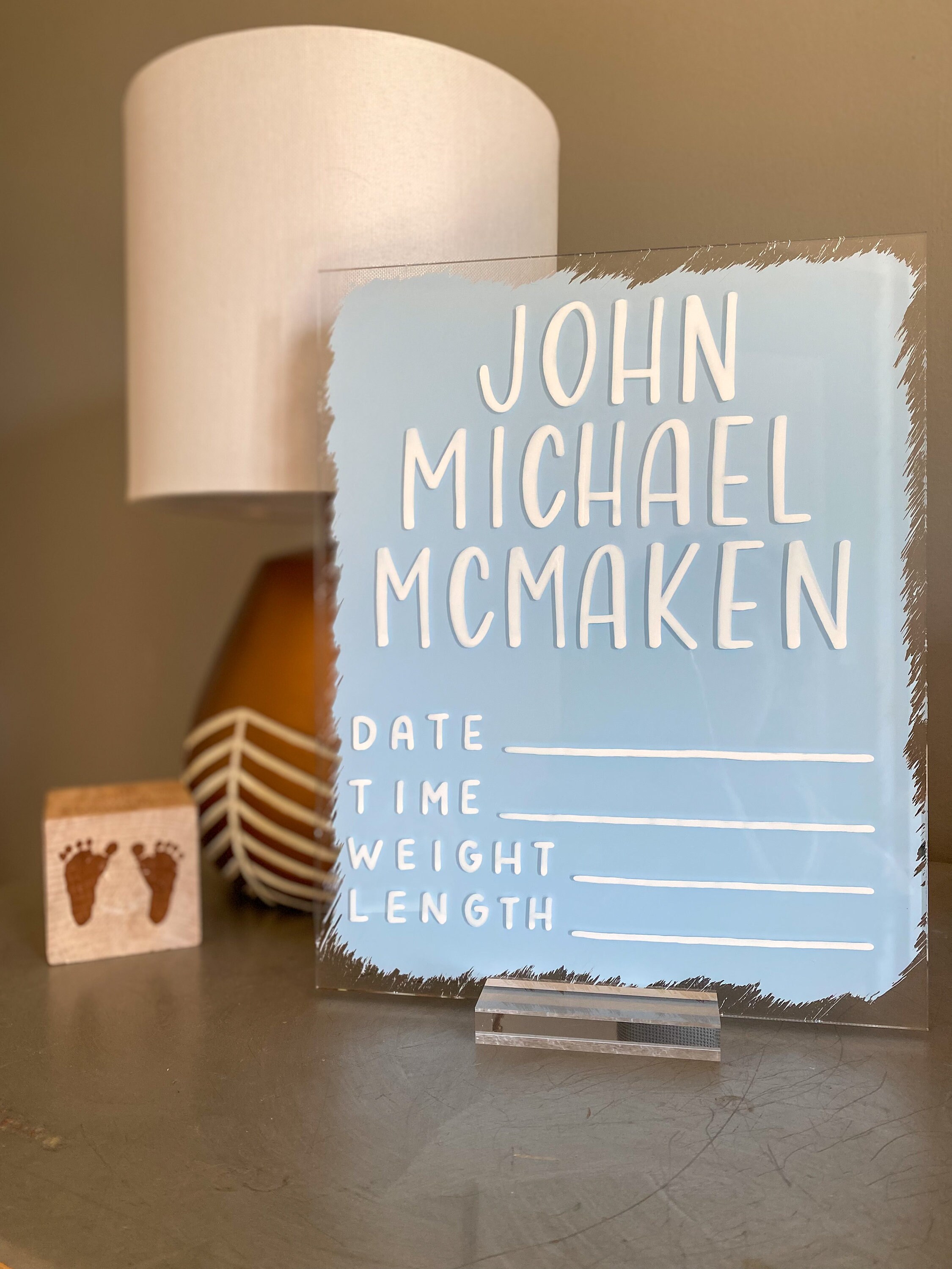 Birth Announcement Sign / Baby Stats Sign / Baby Stats / Newborn Baby ...