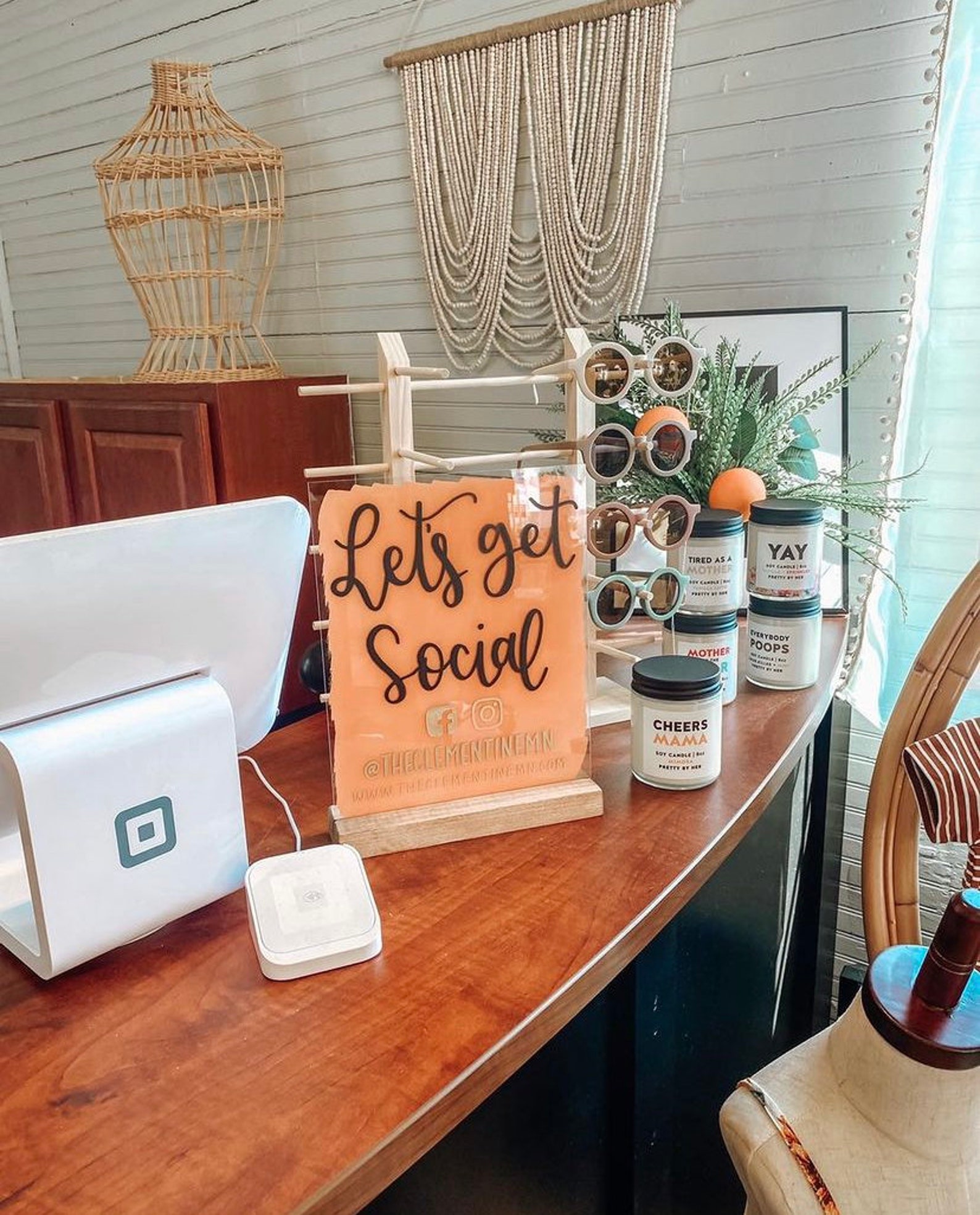 Social Media Sign Business / Let's Get Social Sign / - Etsy