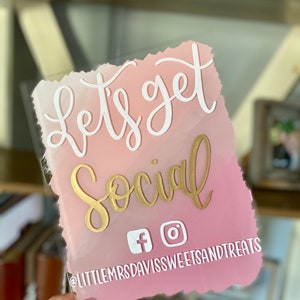 Social Media Sign Business / Let's Get Social Sign / Social Media Sign ...