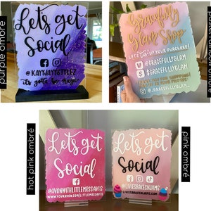 Social Media Sign Business / Let's Get Social Sign / - Etsy