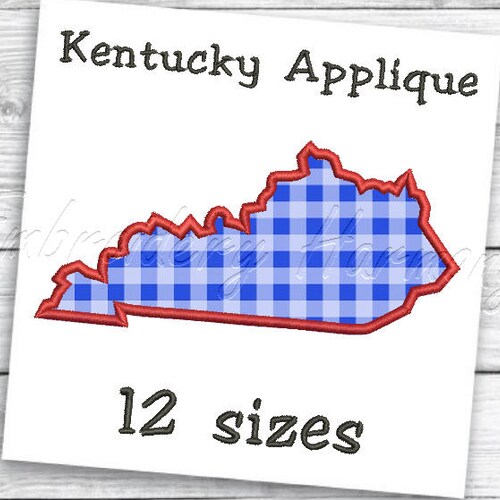 Kentucky Ky Applique Design 12 SIZES Machine Embroidery File - Etsy