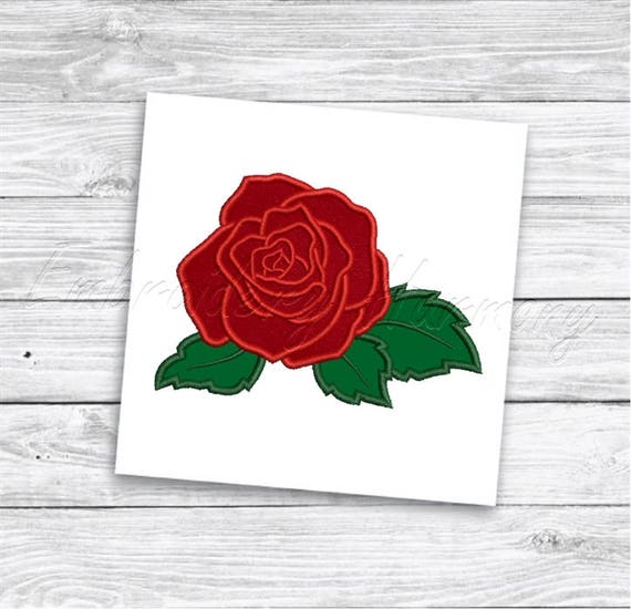 Rose Applique Design 6 SIZES Machine Embroidery File - Etsy