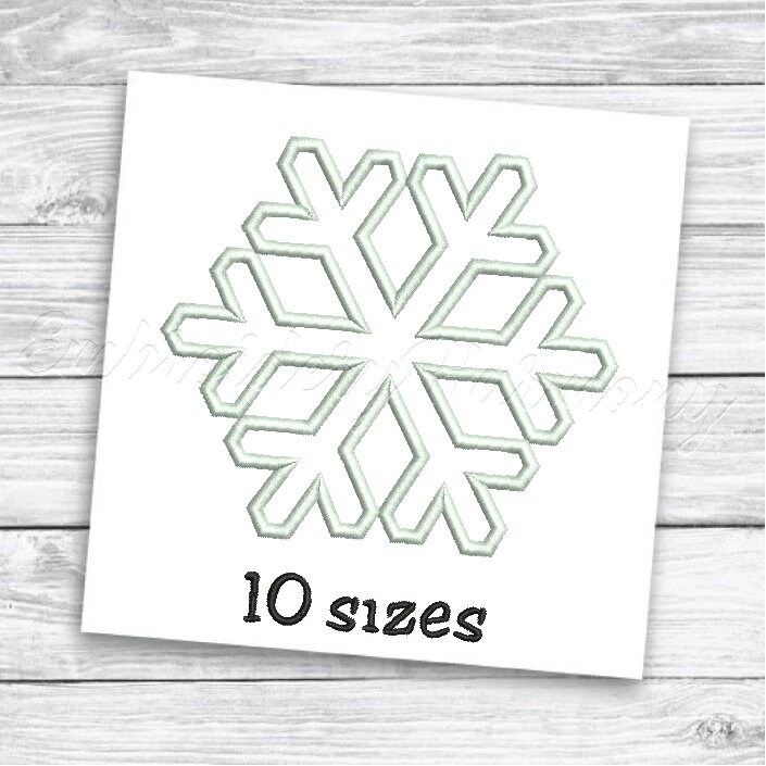 Snowflake Applique Design Pack, 4 Snowflake Applique Designs, Applique ...