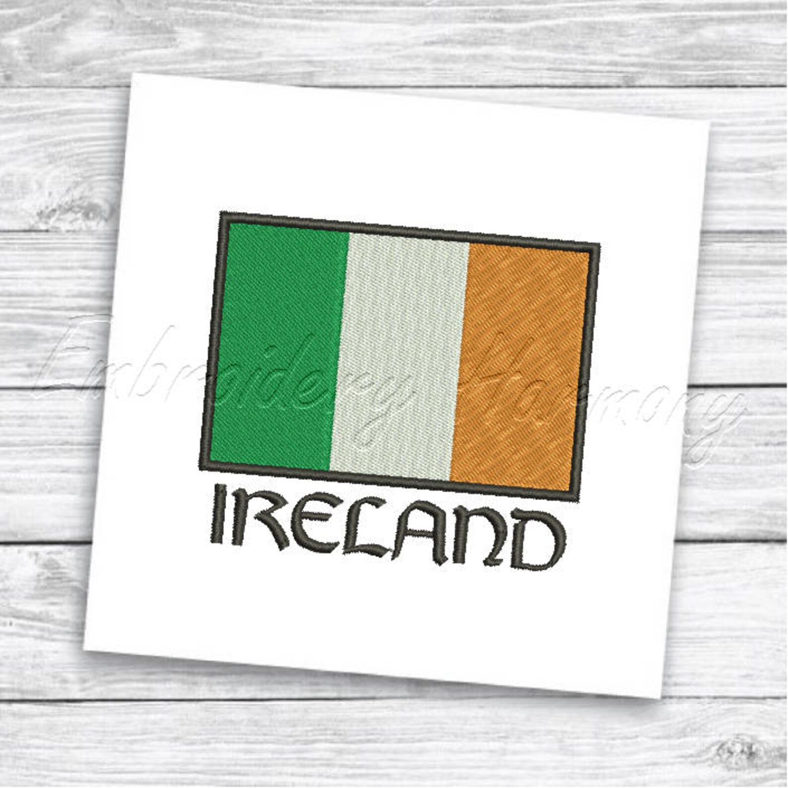 10 SIZES Irish Flag Embroidery Design - Machine Embroidery Digital File ...