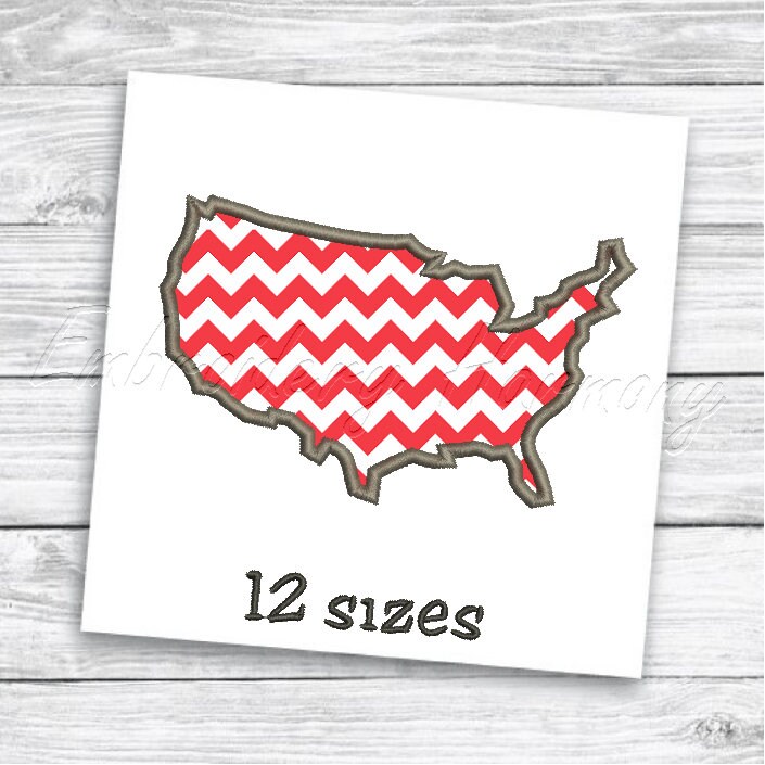 USA Border Applique Design 12 SIZES Machine Embroidery File | Etsy
