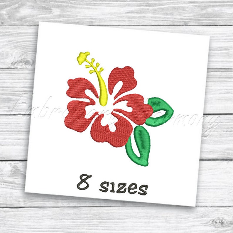 Hibiscus Flower Embroidery Design - 8 SIZES Machine Embroidery Digital ...