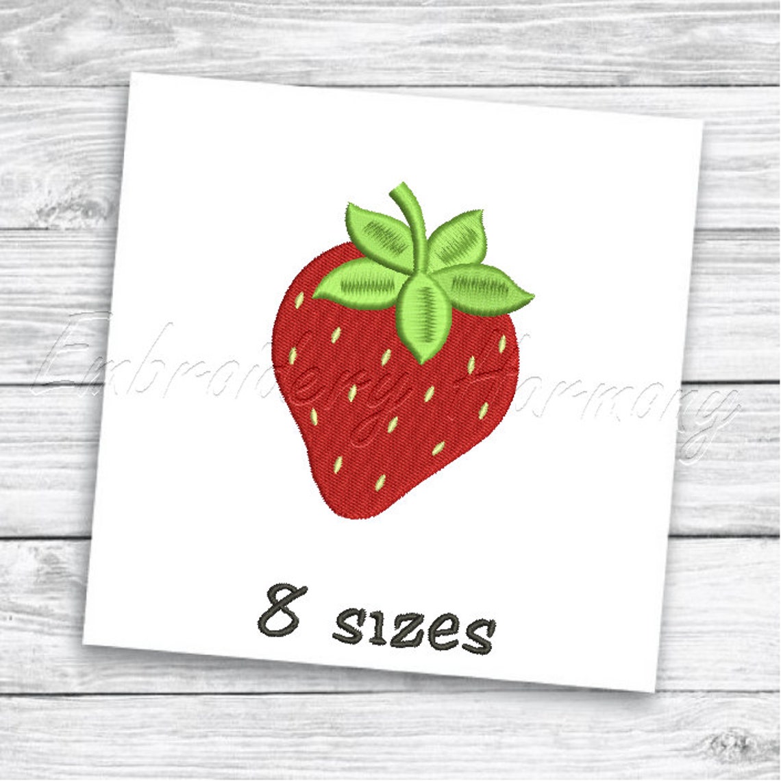 Strawberry Embroidery Design 8 SIZES Machine Embroidery | Etsy