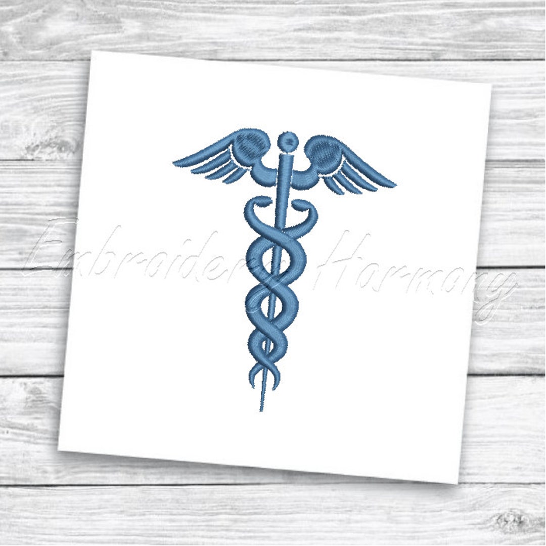 Caduceus Embroidery Design, Medical Caduceus Embroidery Designs ...