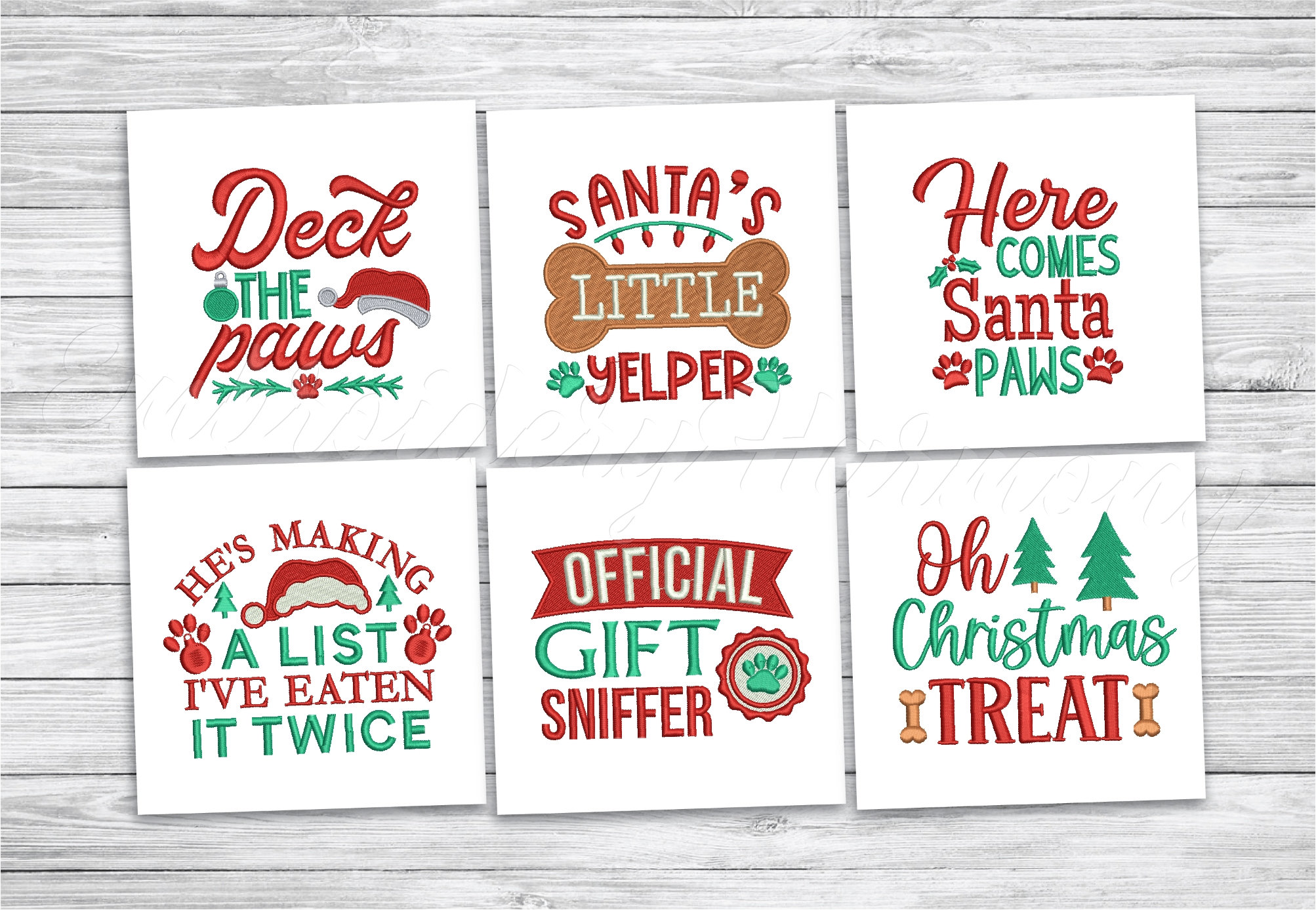 Dog Christmas Embroidery Designs, Santa Dog Machine Embroidery Design ...