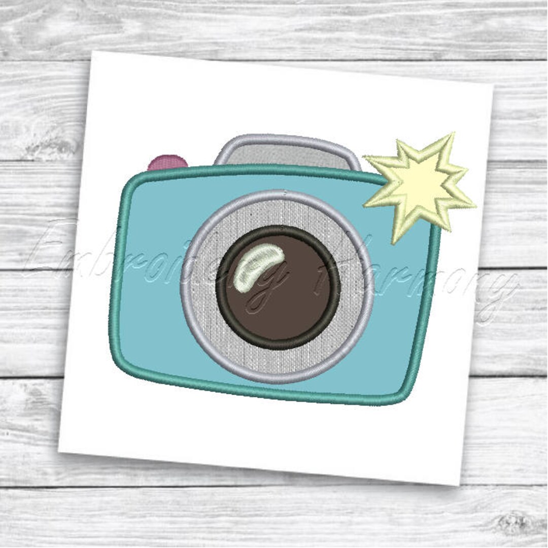 Camera Applique Design - 4 SIZES Machine Embroidery File - INSTANT ...