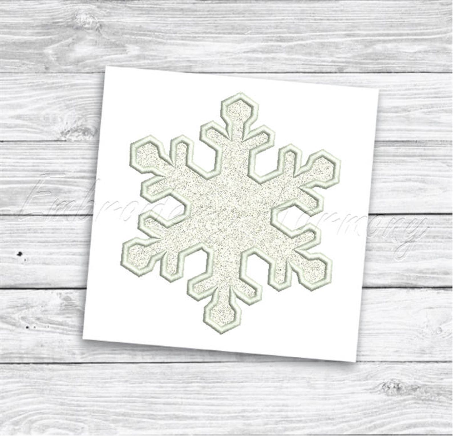 Snowflake Applique Design 10 SIZES Machine Embroidery File - Etsy