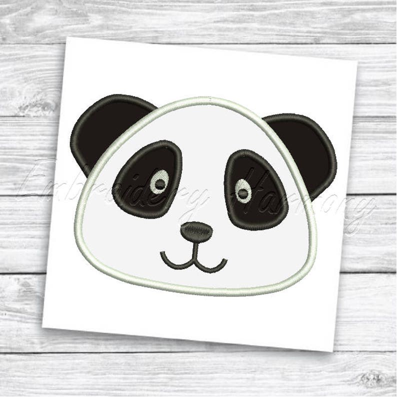 Panda Applique Machine Embroidery Design Panda Bear - Etsy