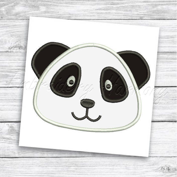 Panda Applique Machine Embroidery Design Panda Bear | Etsy