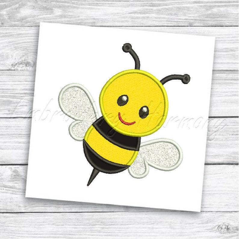Honey Bee Applique Design 3 SIZES Machine Embroidery File INSTANT ...