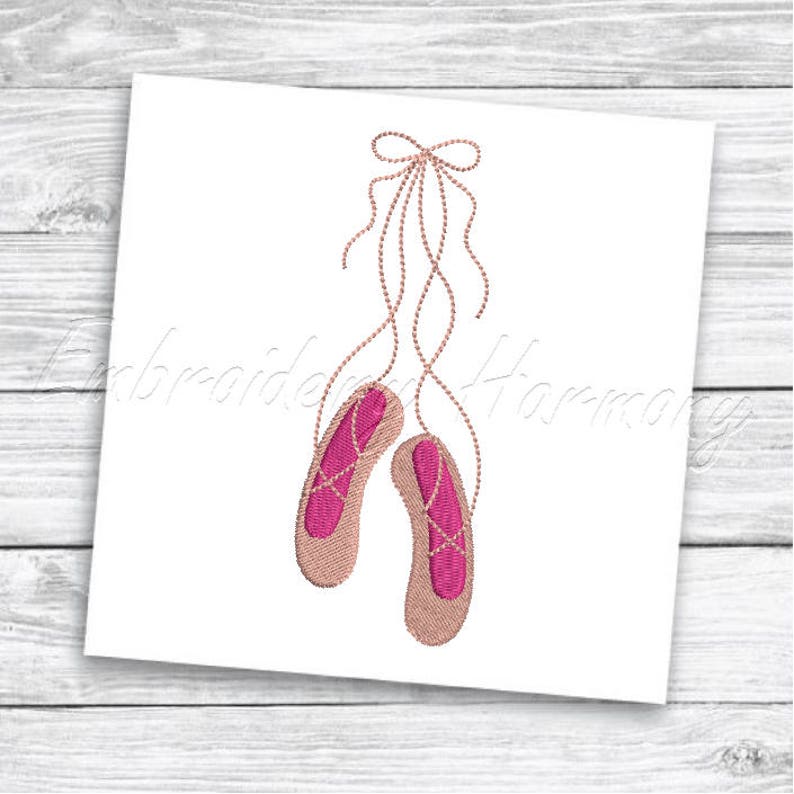 Ballet Shoes Embroidery Design, Ballet Slippers Embroidery Design ...
