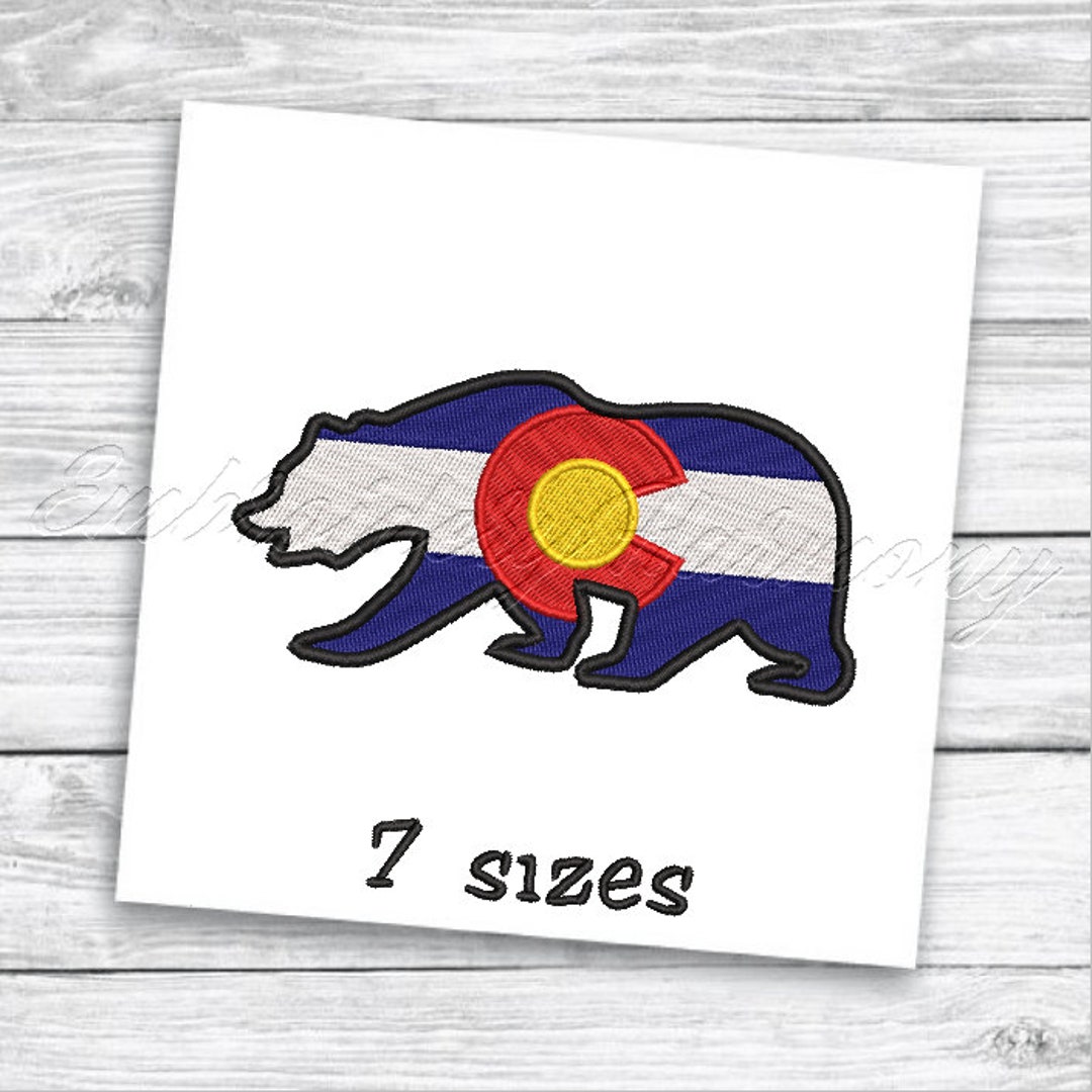 Colorado Flag Embroidery Design - 7 Sizes, Colorado Embroidery, Flag ...