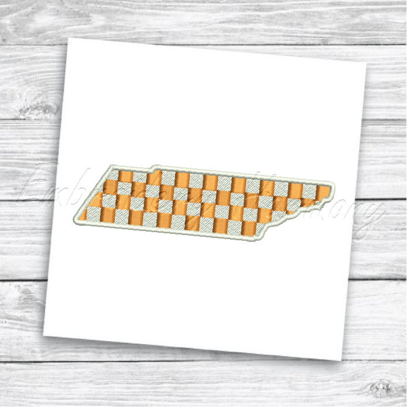 Tennessee State Checkered Outline Embroidery Design - 6 SIZES Machine ...