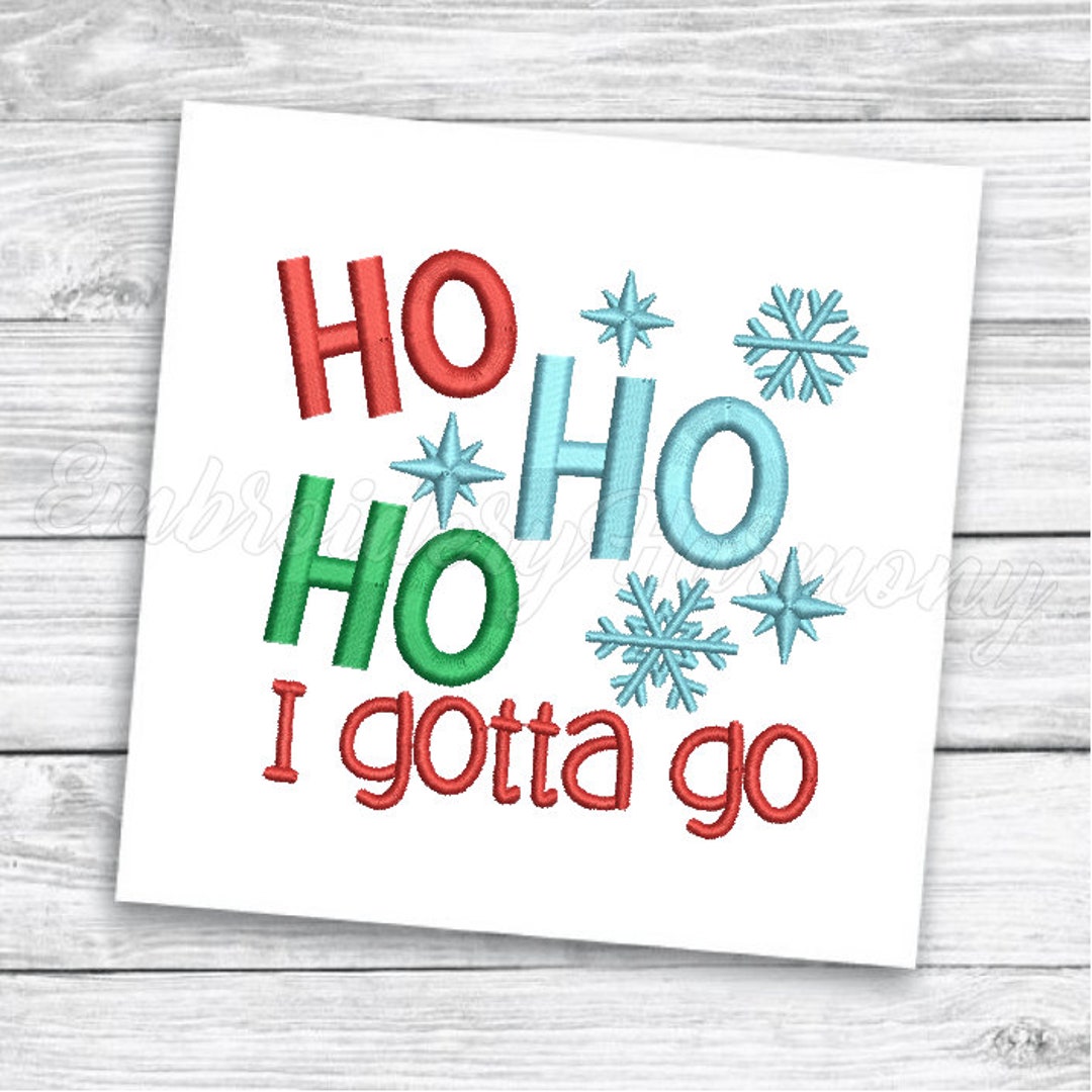 Ho Ho Ho I Gotta Go Embroidery Design, Christmas Toilet Paper ...