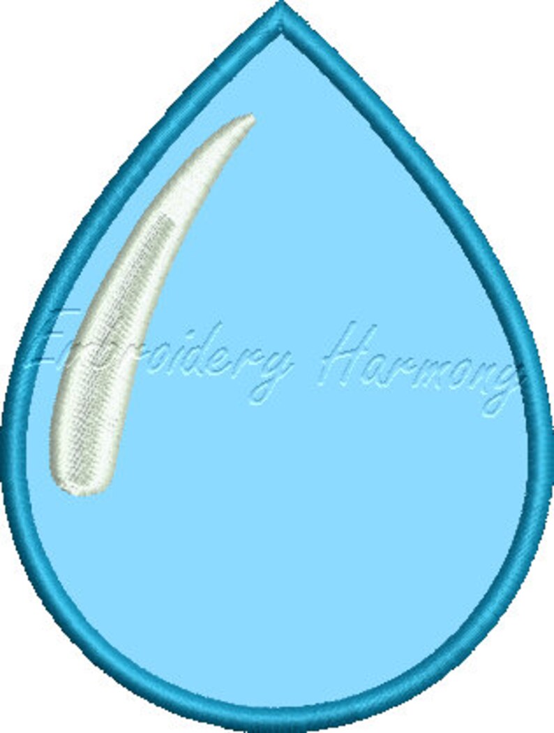 Rain Drop Applique Embroidery Design. Water Drop Applique - Etsy