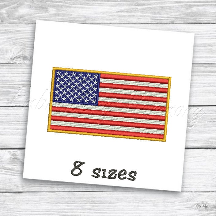 USA Flag Embroidery Design American Flag Embroidery Design - Etsy