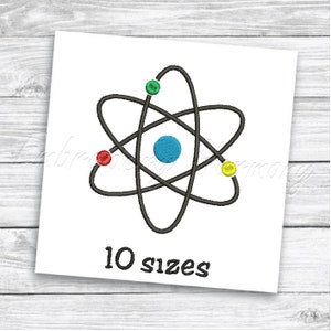 Atom Embroidery Design. Atom Symbol Embroidery Design. Science | Etsy