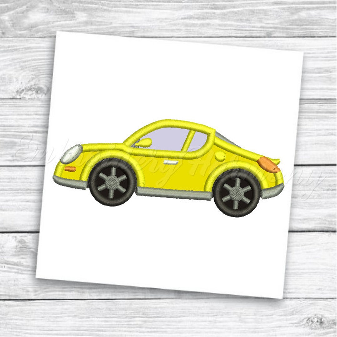 Race Car Embroidery Applique Design - Sports Car 4 SIZES Machine ...