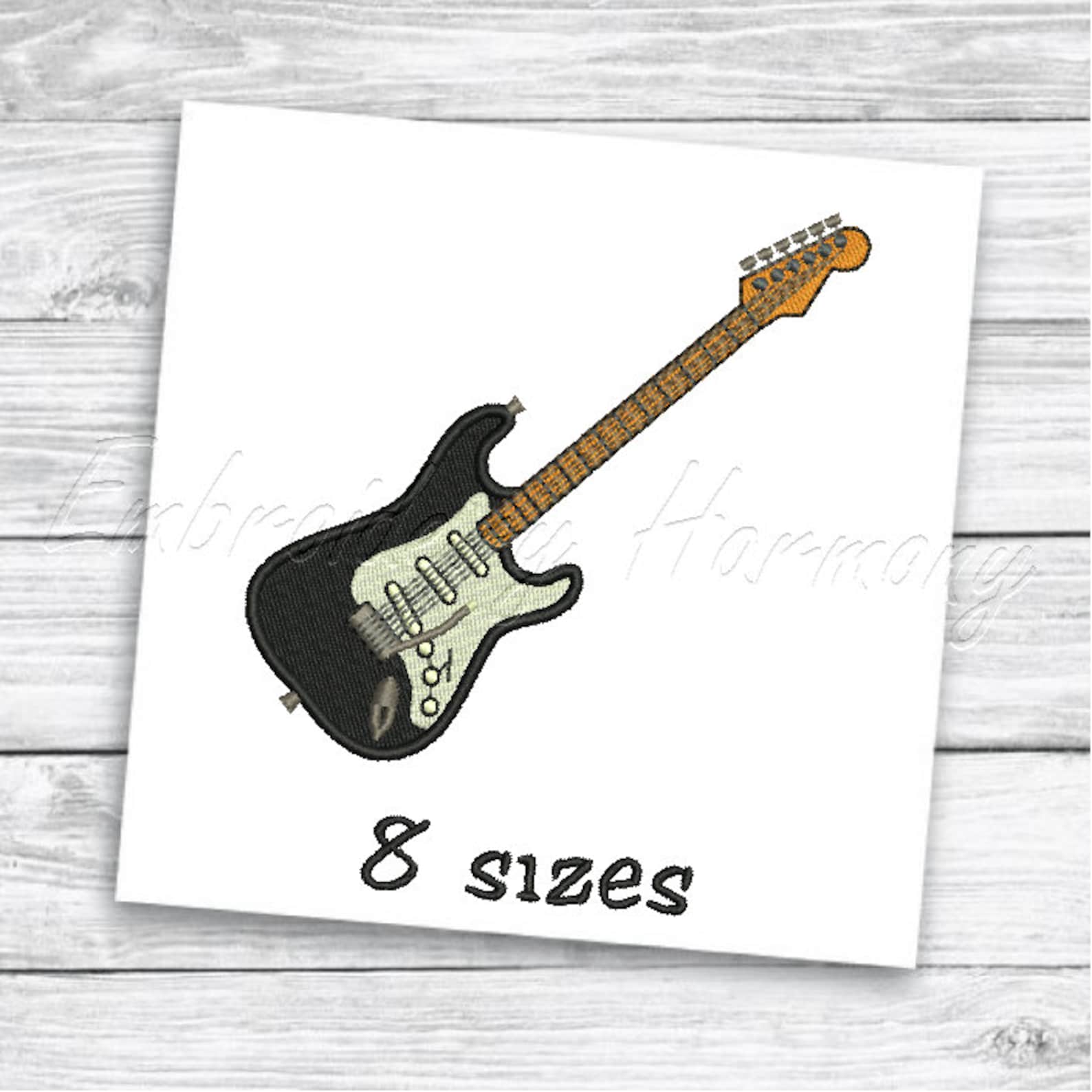 Electric Guitar Embroidery Design, Guitar Machine Embroidery Design 8 ...