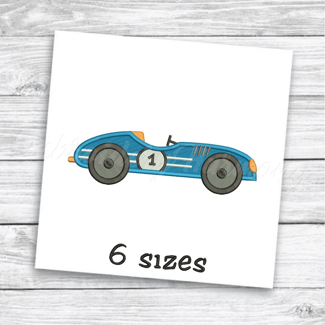 Race Car Embroidery Design - Car Embroidery File, Sports Car Embroidery ...