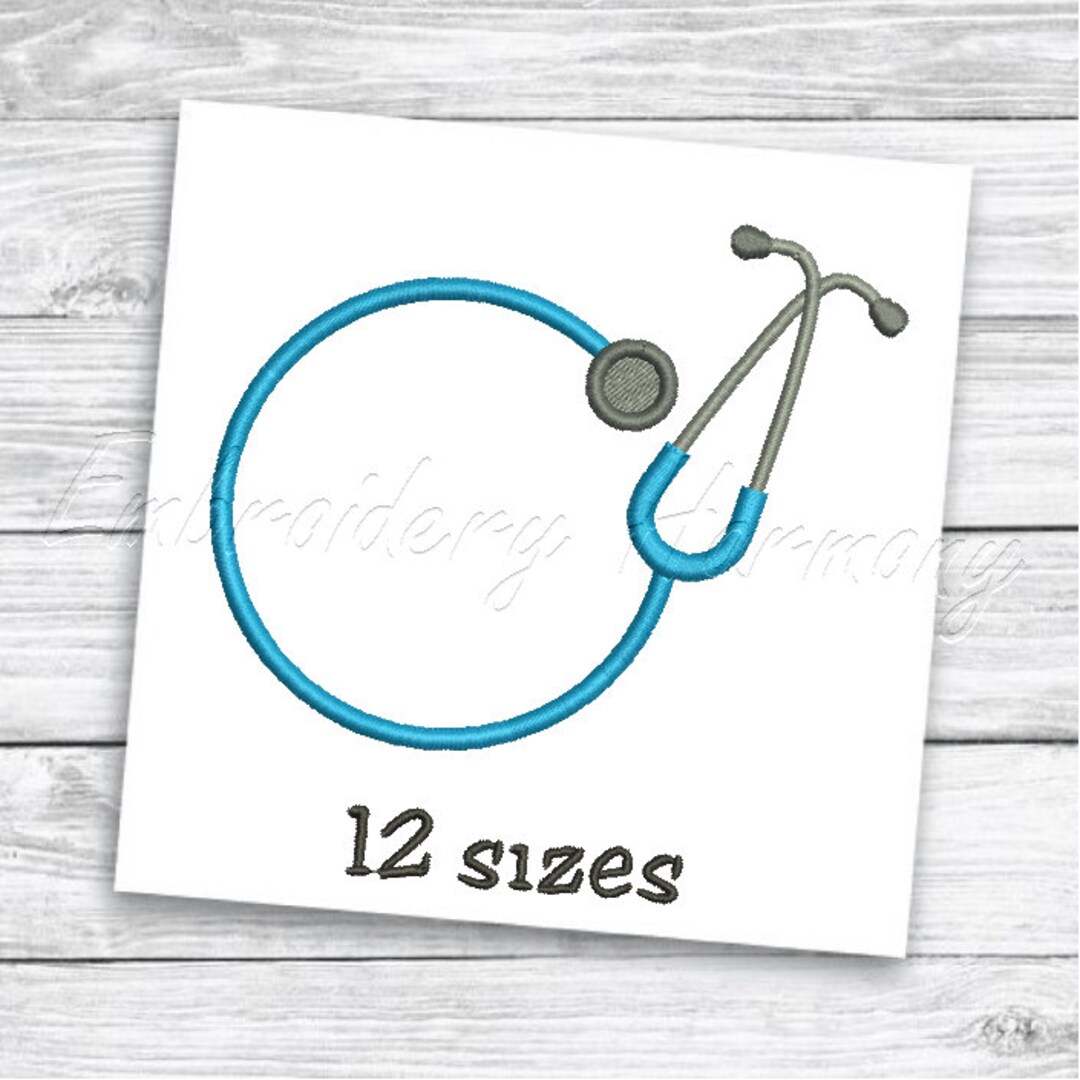 Stethoscope Monogram Embroidery Design - 12 SIZES Machine Embroidery ...