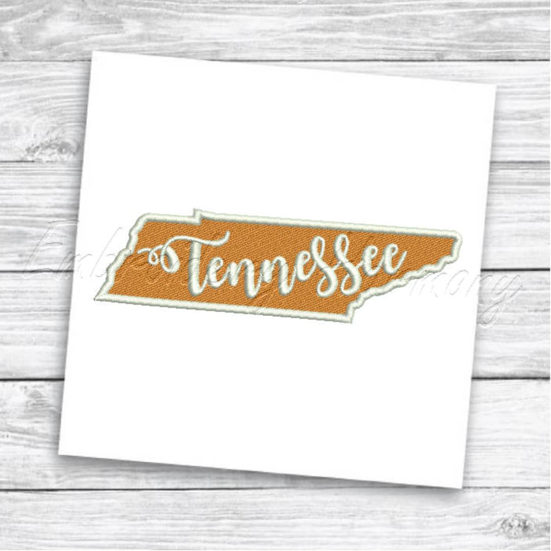 Tennessee Outline Embroidery Design - 6 SIZES Machine Embroidery File ...