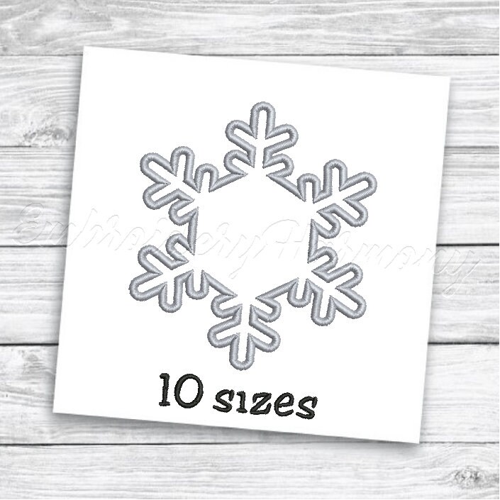 Snowflake Applique Design Pack 4 Snowflake Applique Designs | Etsy