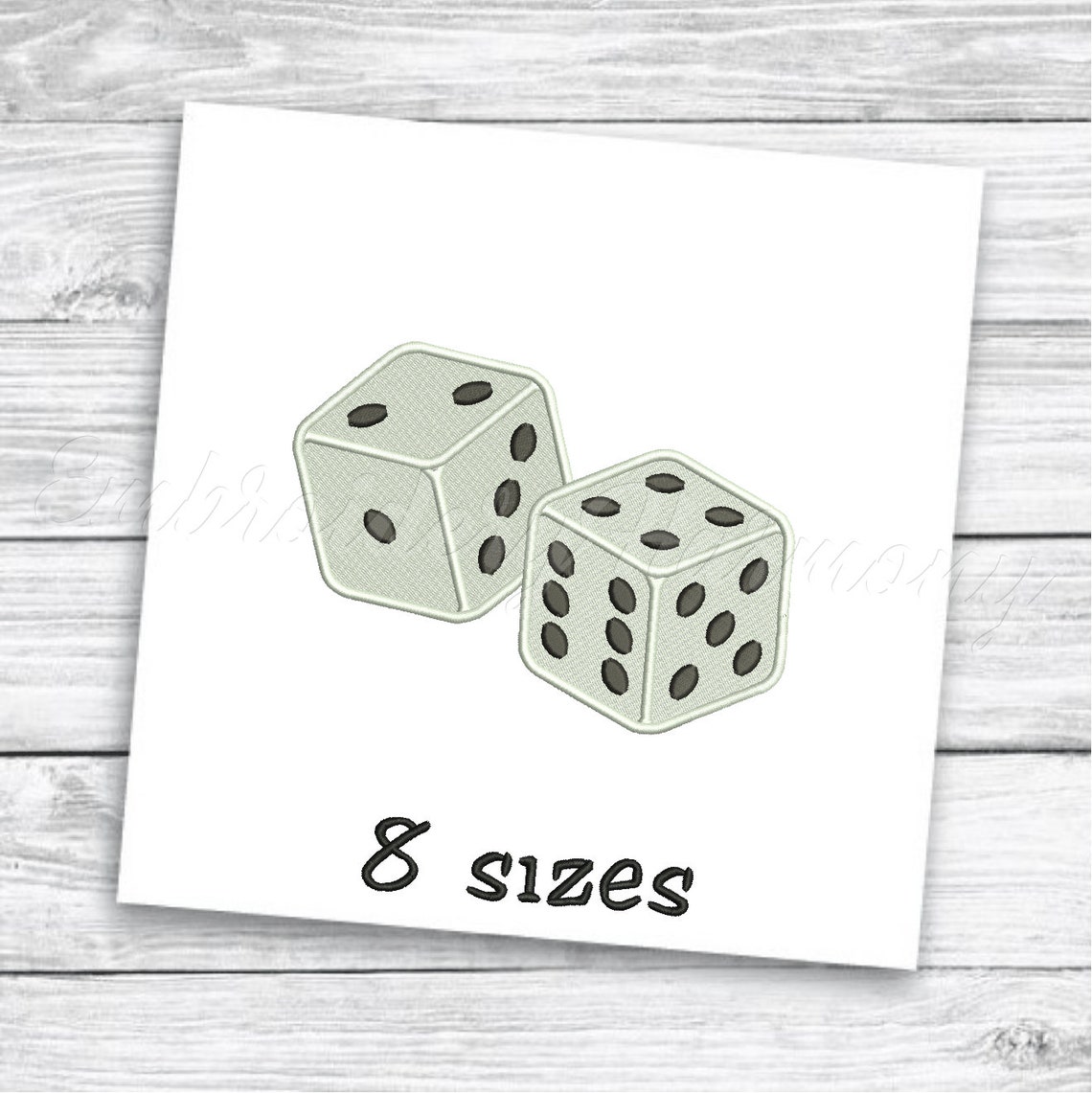Dice Embroidery Design - Dice Embroidery File, Rolling Dice Embroidery ...