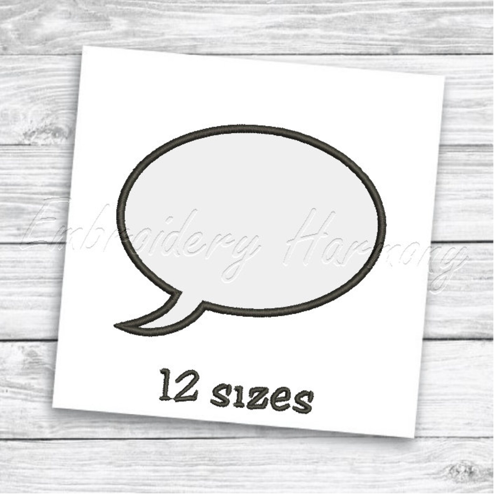 Speech Bubble Applique Design 12 SIZES Machine Embroidery - Etsy