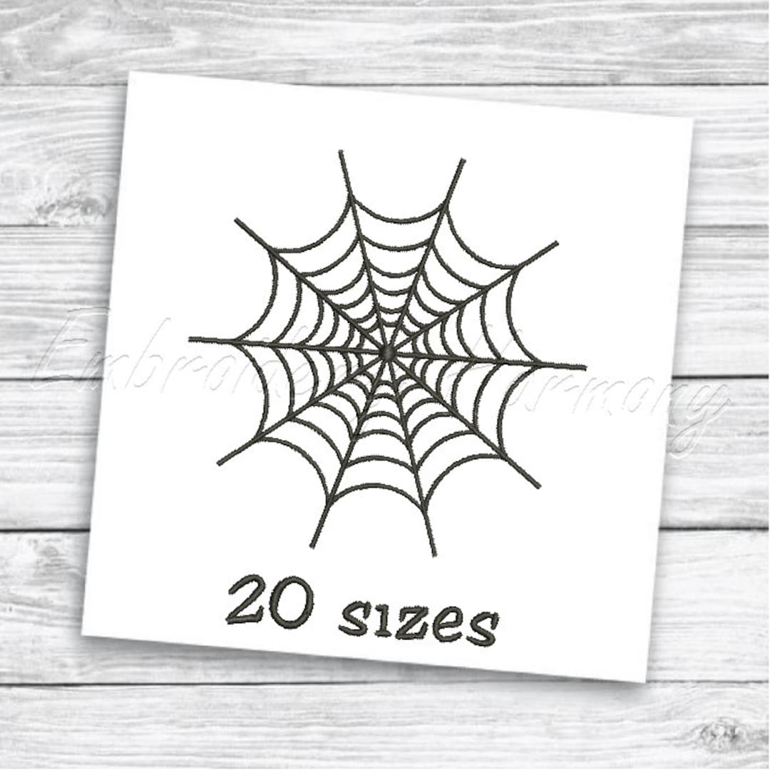 Spider Web Embroidery Design - 20 SIZES Spider Web Machine Embroidery ...