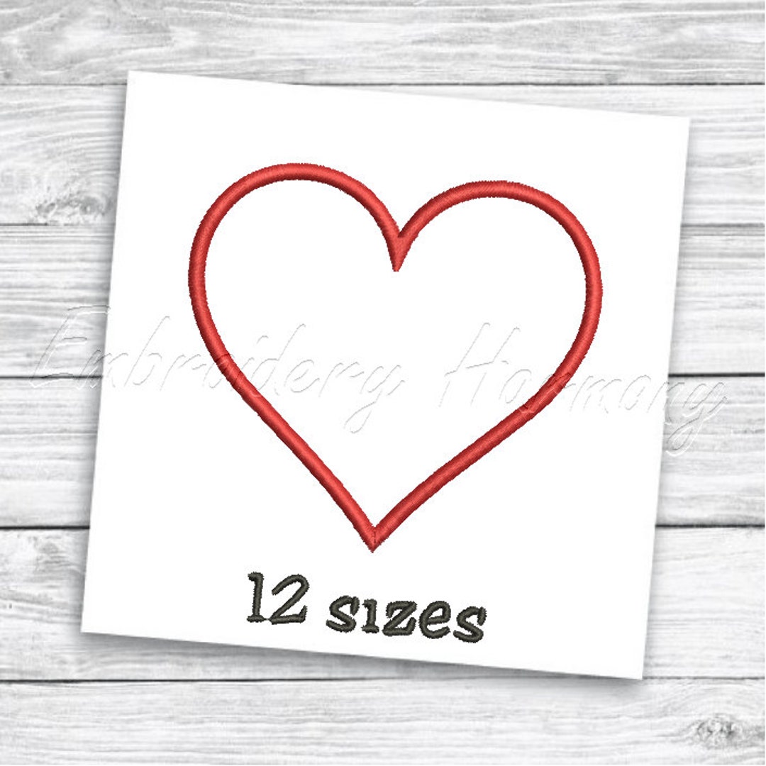 Heart Applique Design, Heart Embroidery Design, Heart Applique ...