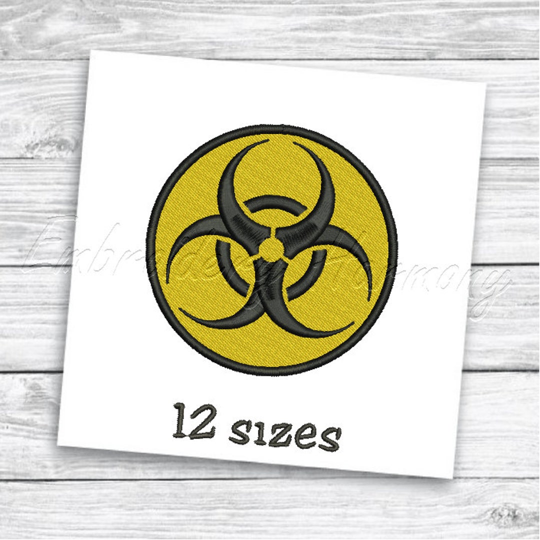 Biohazard Embroidery Design - 12 SIZES Machine Embroidery File ...