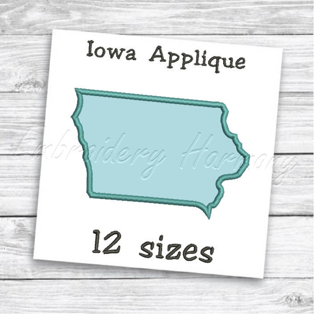 Iowa State Border Applique Design - 12 SIZES Machine Embroidery File ...