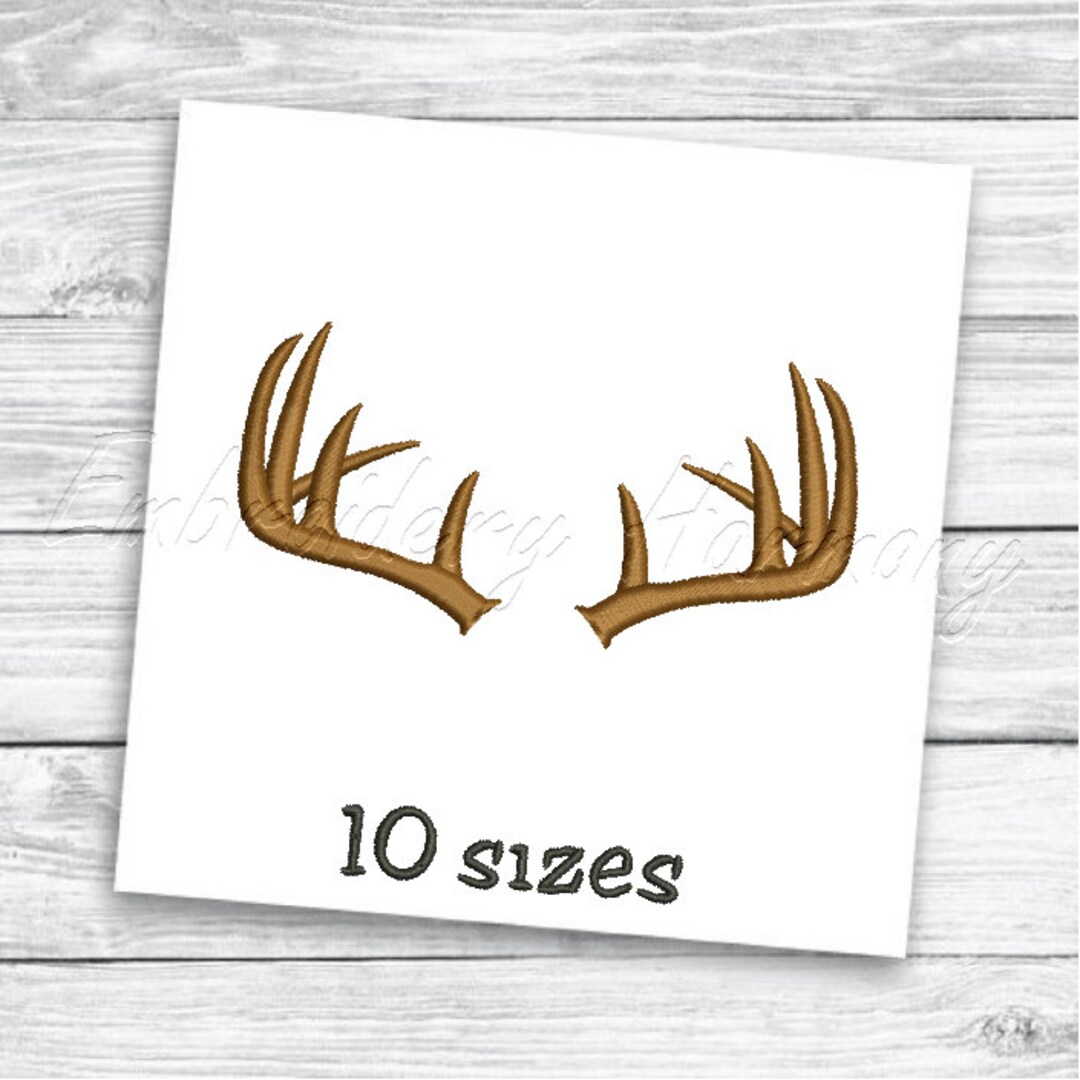 Deer Antlers Machine Embroidery Design, Antlers Embroidery Design, Buck ...