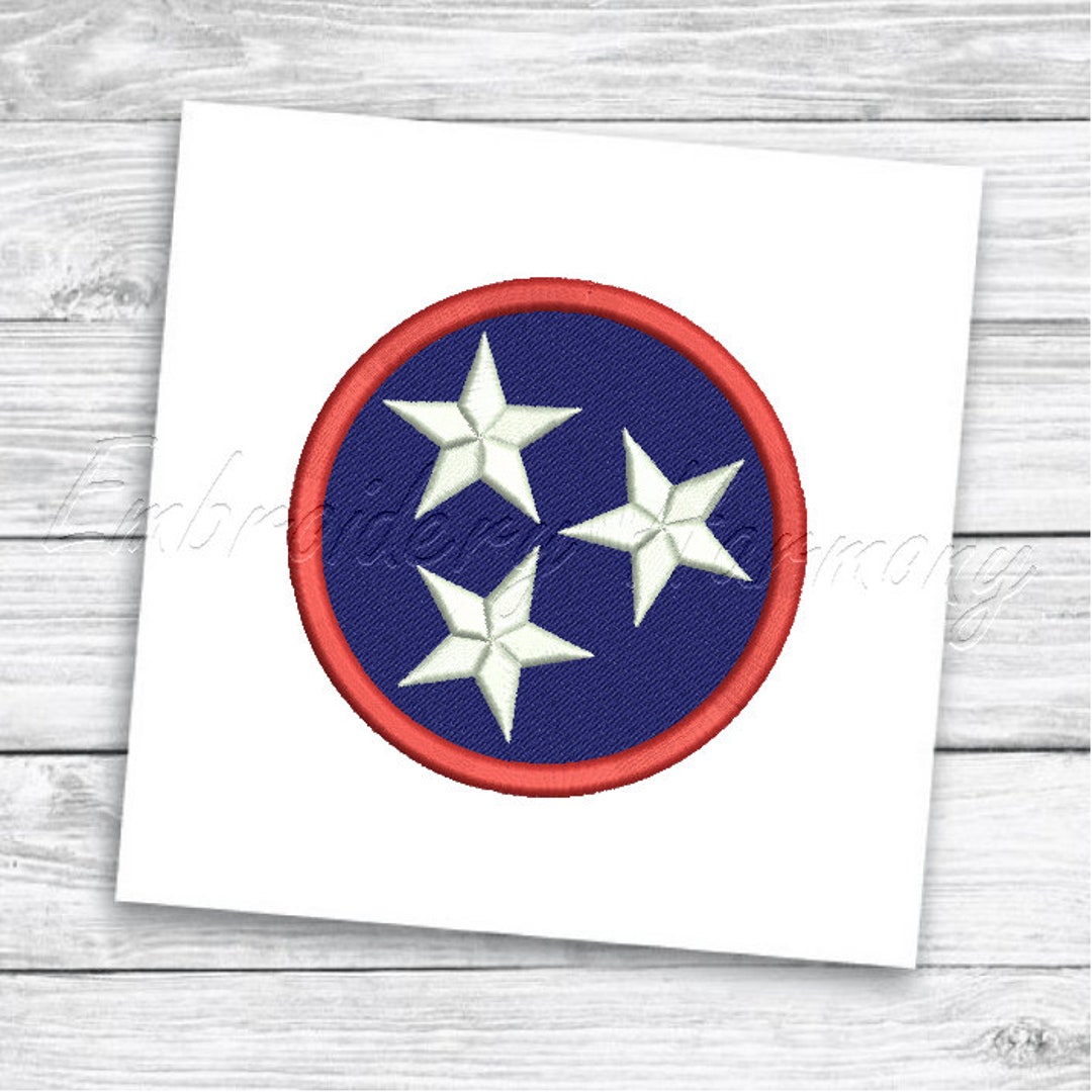 Tennessee Tristar Flag Embroidery Design - 8 SIZES Machine Embroidery ...