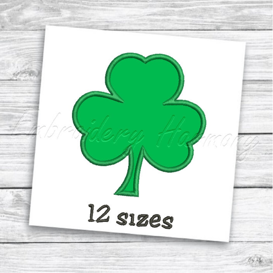 Shamrock Applique Design 10 SIZES Machine Embroidery File - Etsy